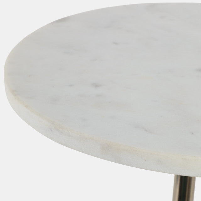 Marble Ball Base Accent Table, White/gold – Dyphor New York