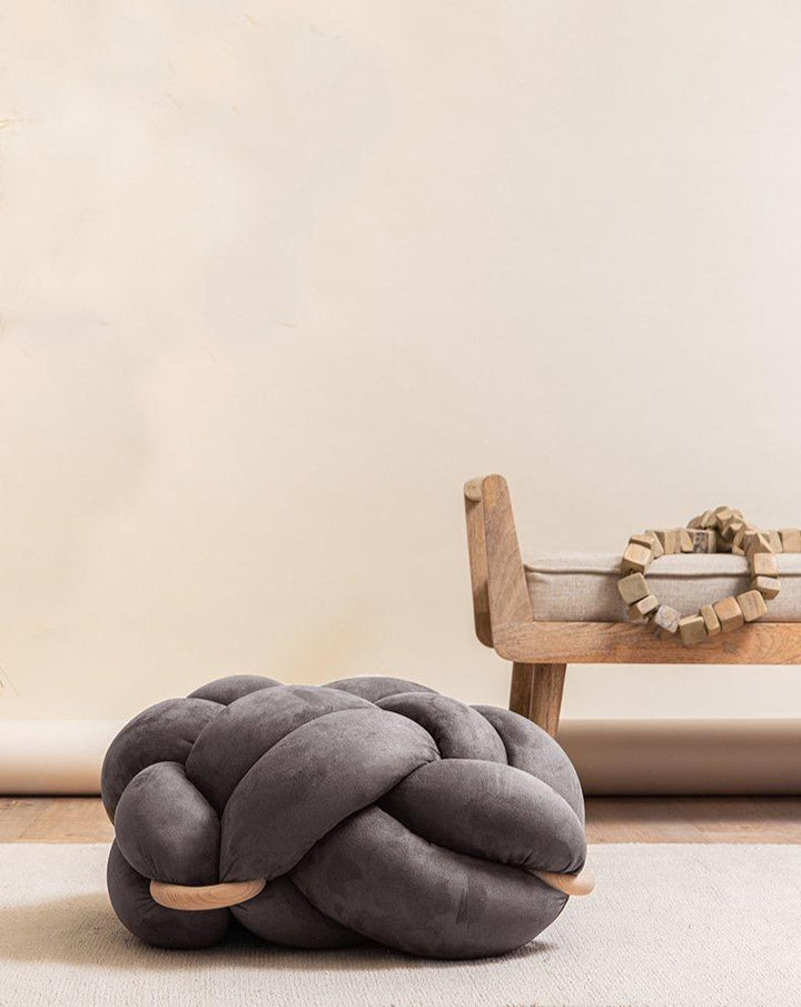 Large Vegan Suede Knot Pouf- 5 Color Variants – Dyphor New York