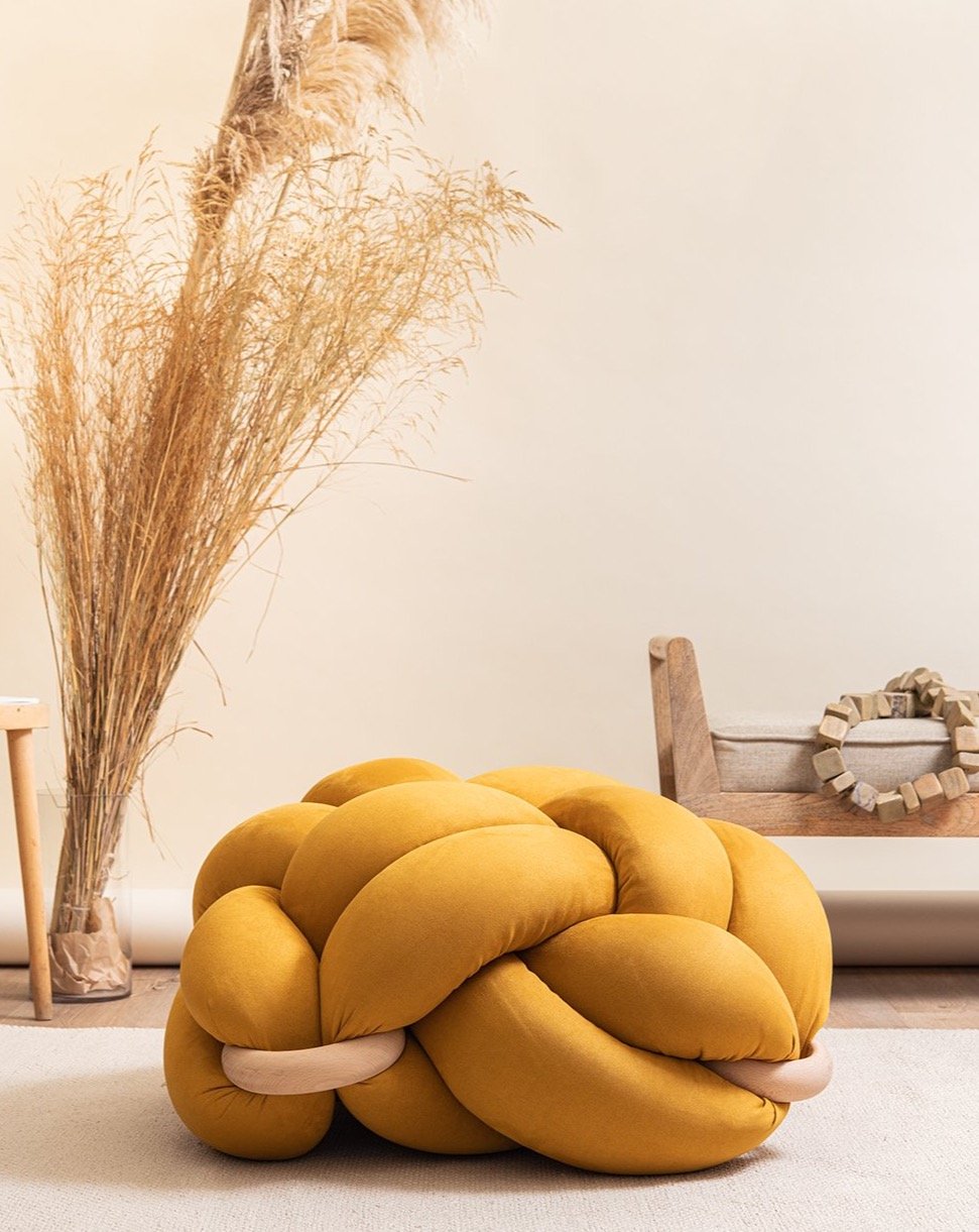 Large Vegan Suede Knot Pouf- 5 Color Variants – Dyphor New York